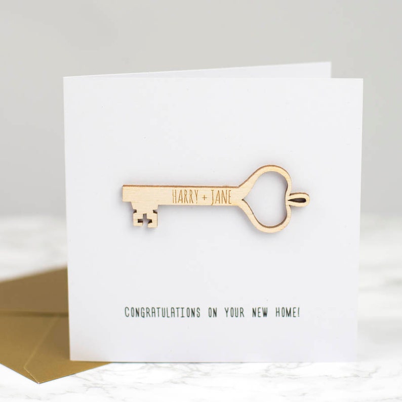 Personalised Key New Home Keepsake Card | Etsy