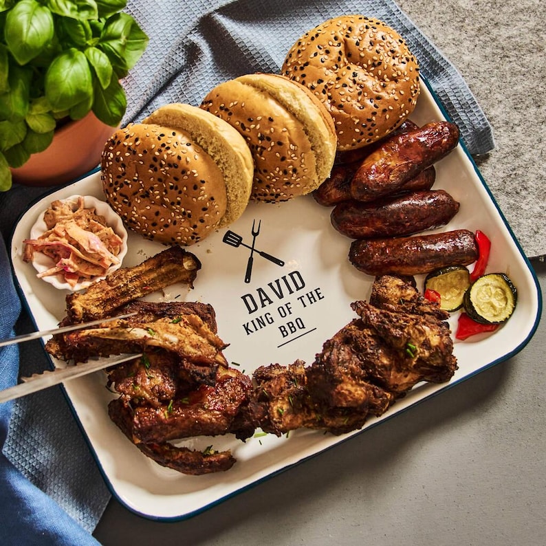 Personalized BBQ Serving Tray | Custom Grill Gift for Dad | Fathers Day ...