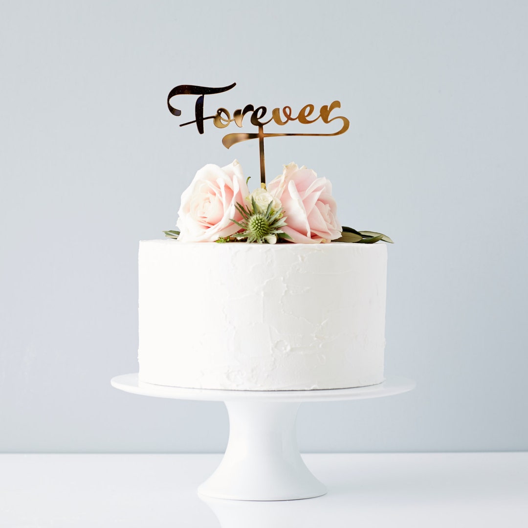Calligraphy 'forever' Wedding Cake Topper - Etsy