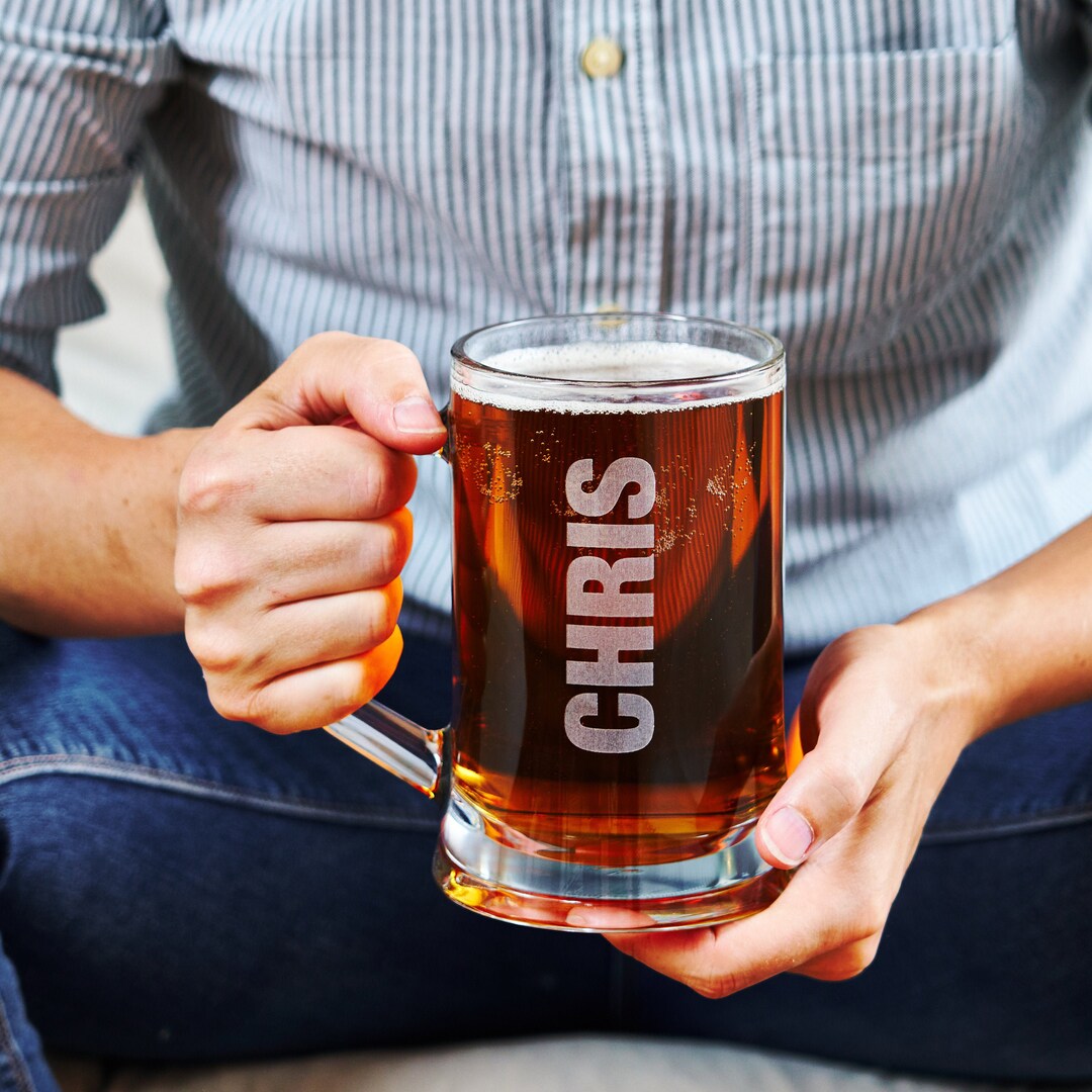 Engraved Beer Tankard | Personalized Glass Gift (660ml) | Fathers Day ...