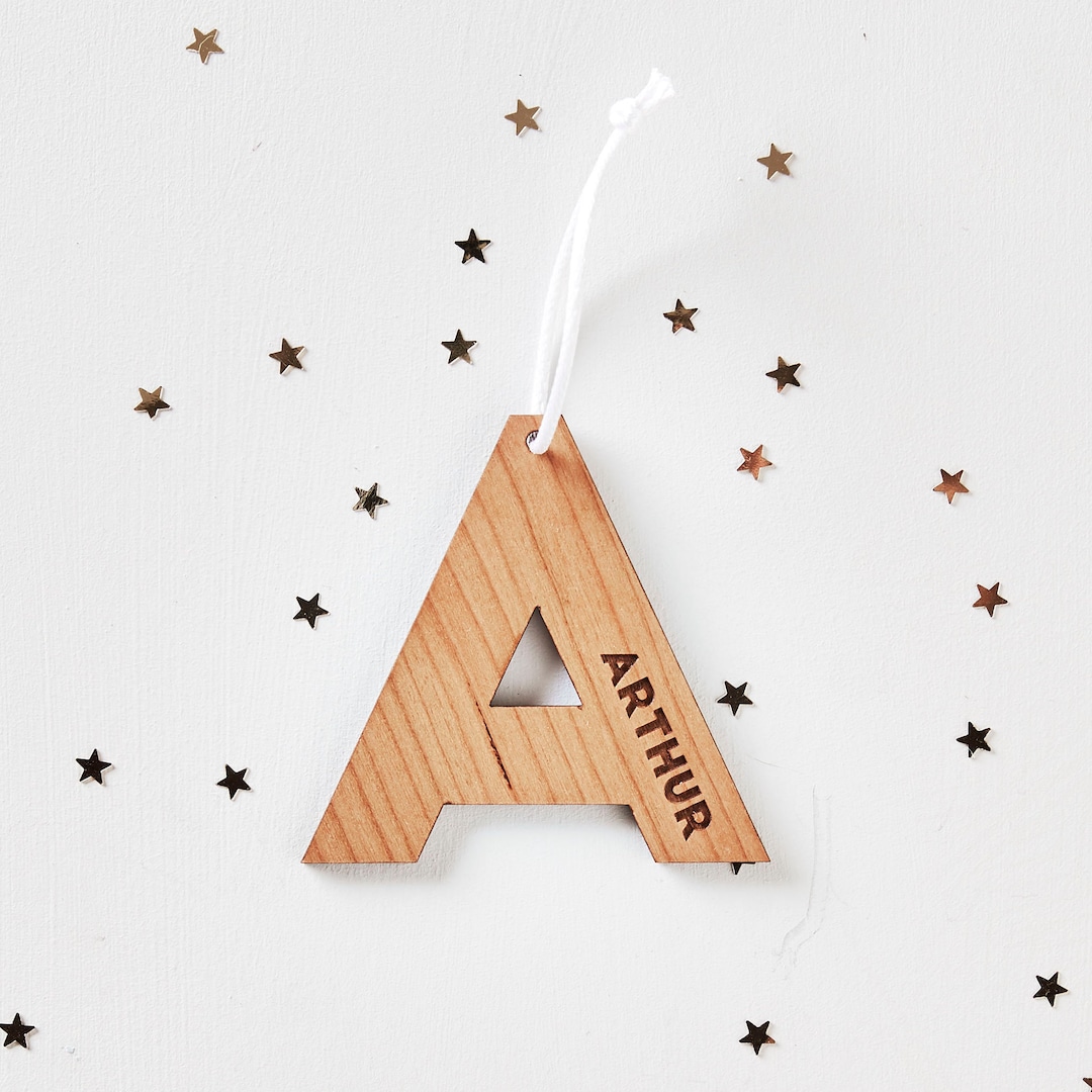 Personalised Wooden Initial Decoration - Etsy