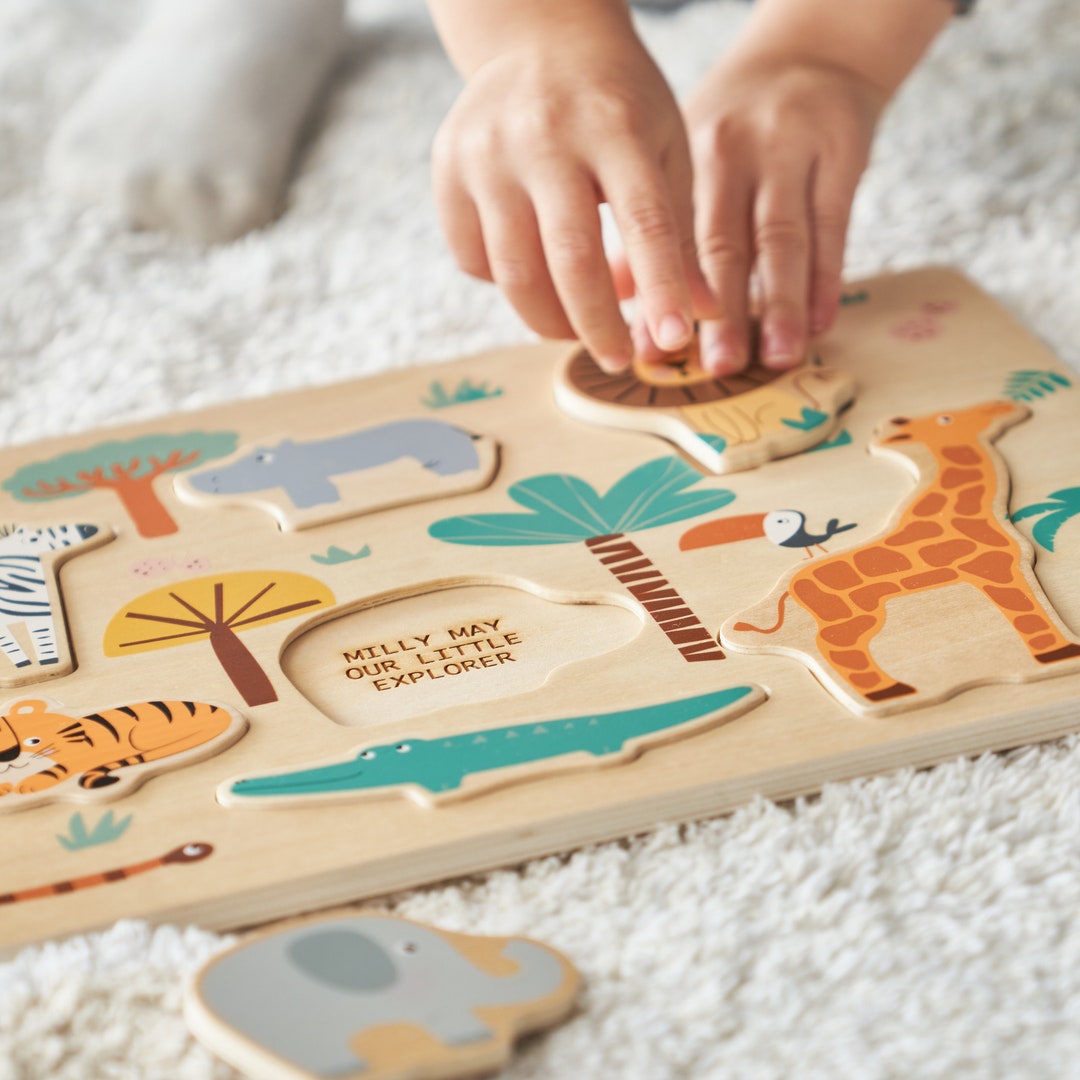 Personalised Wooden Safari Animals Puzzle - Etsy