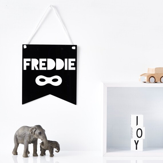 Personalised Superhero Monochrome Flag | Etsy