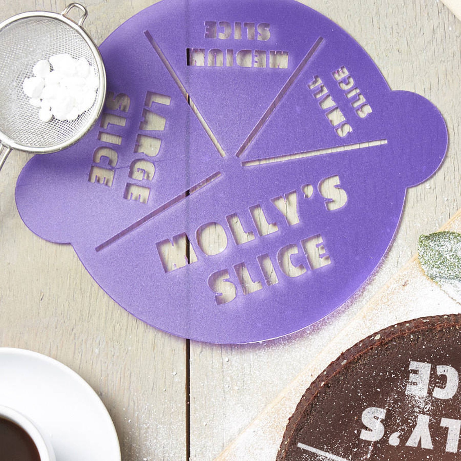 Personalised Slice Size Cake Stencil - Etsy