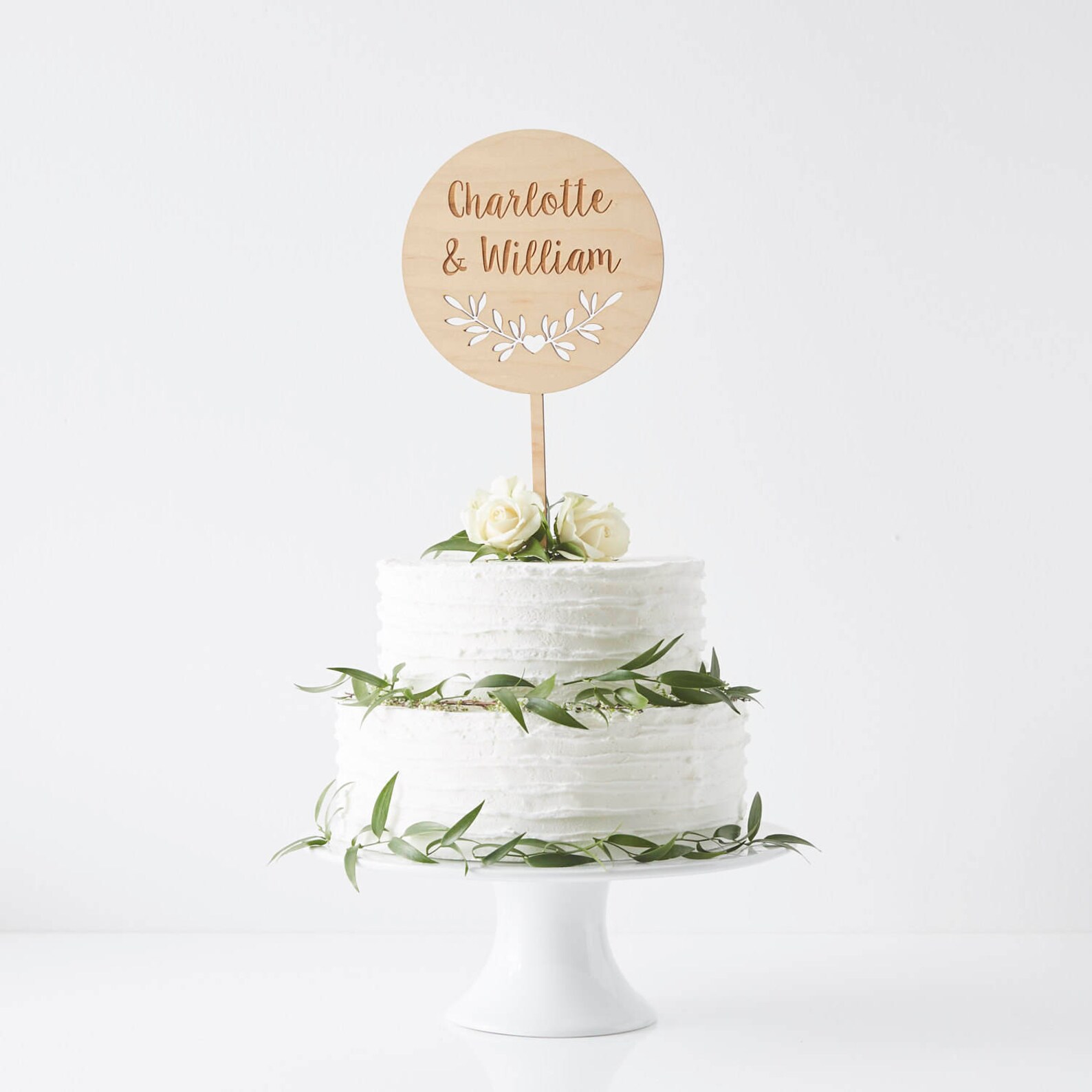 Decorative Circular Personalised Cake Topper - Etsy