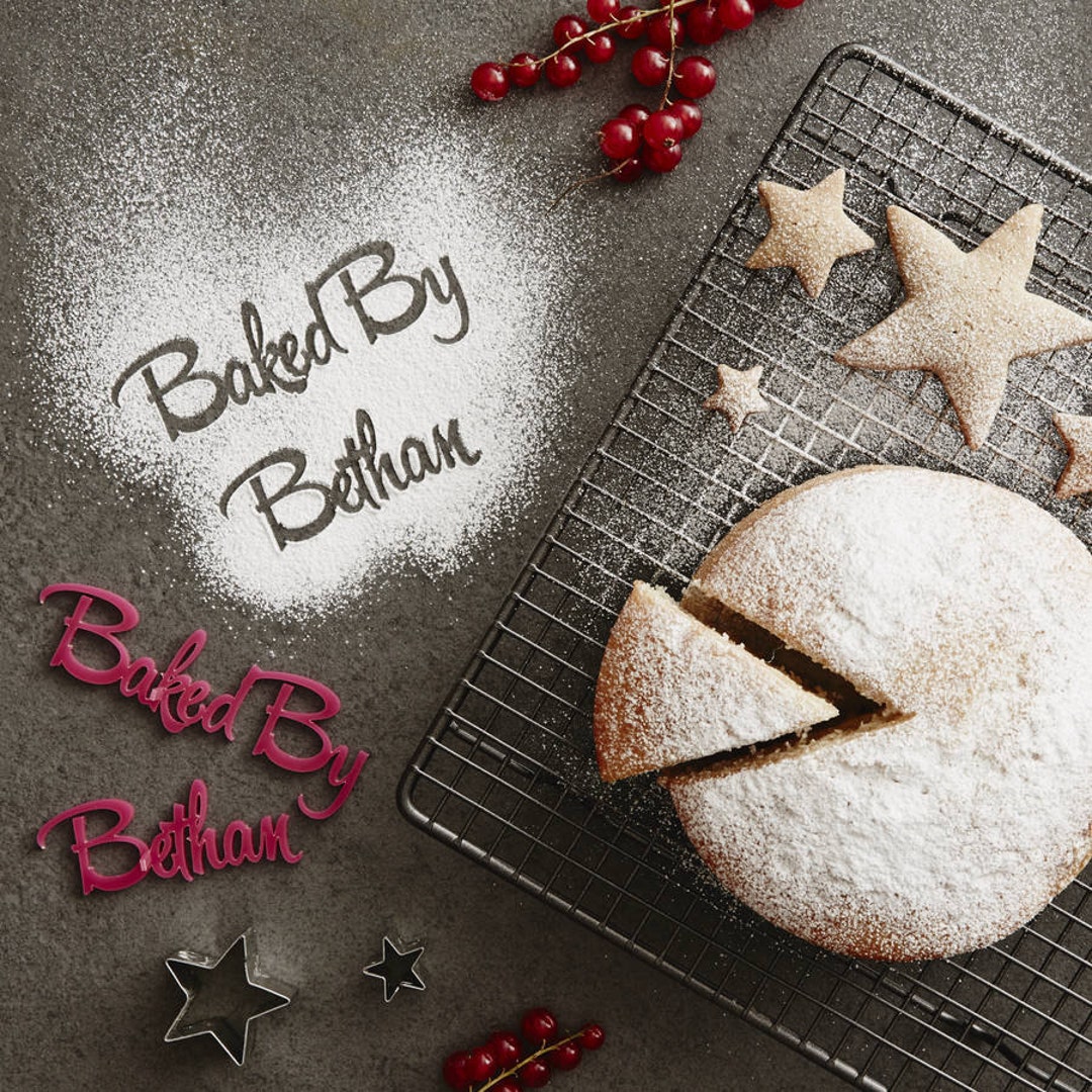 Personalised 'baked By' Baking Stencil - Etsy