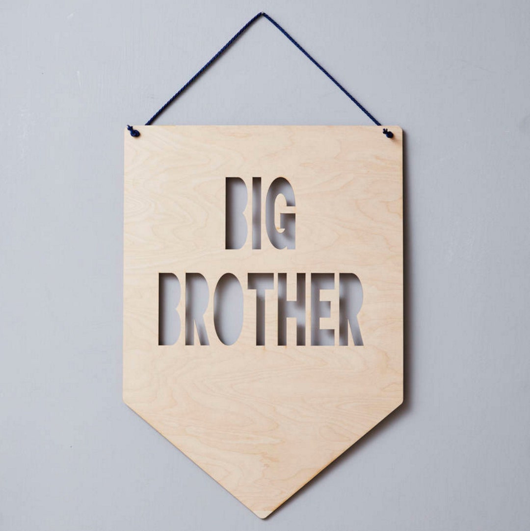 Big Brother / Little Brother Hanging Wooden Flag - Etsy
