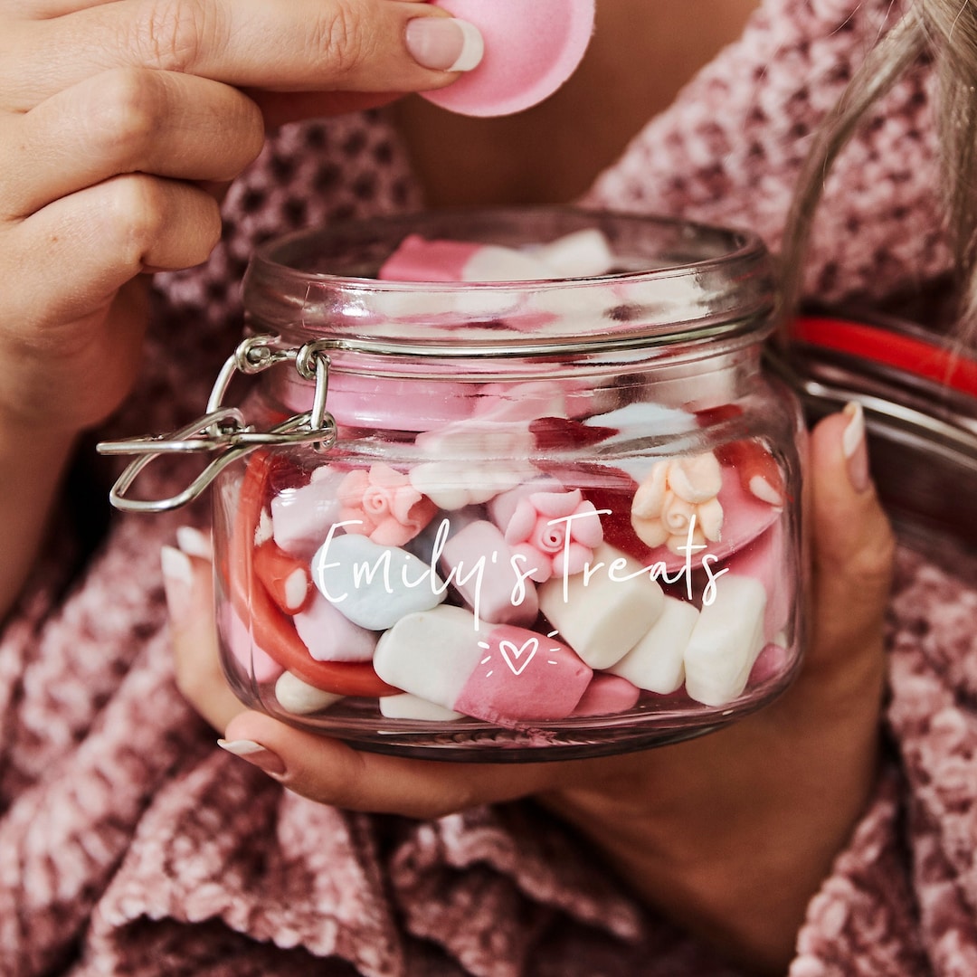 Personalised Glass Sweet Jar | Engraved Treat Container, UK Made - Etsy UK