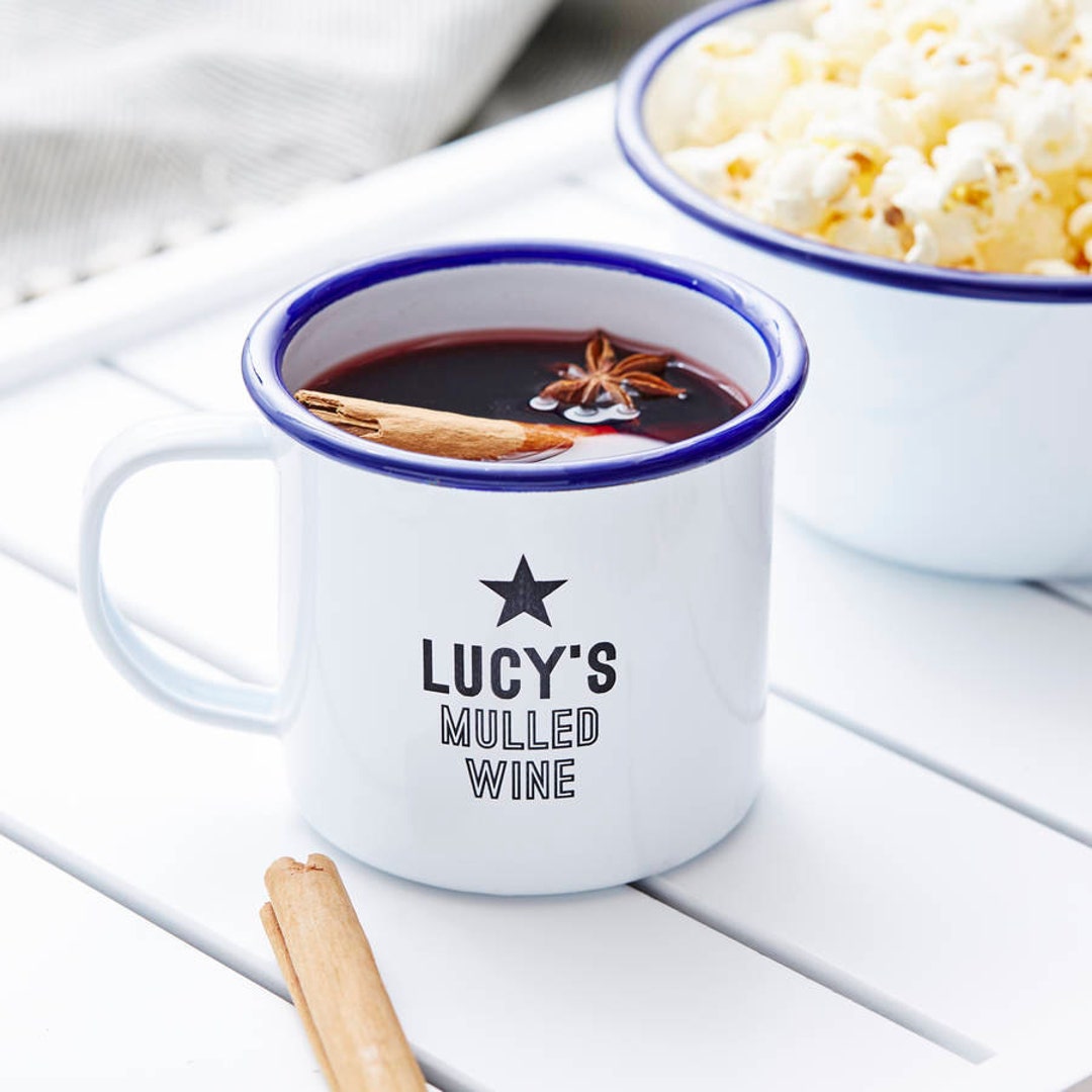 Mulled Wine Enamel Personalised Mug - Etsy