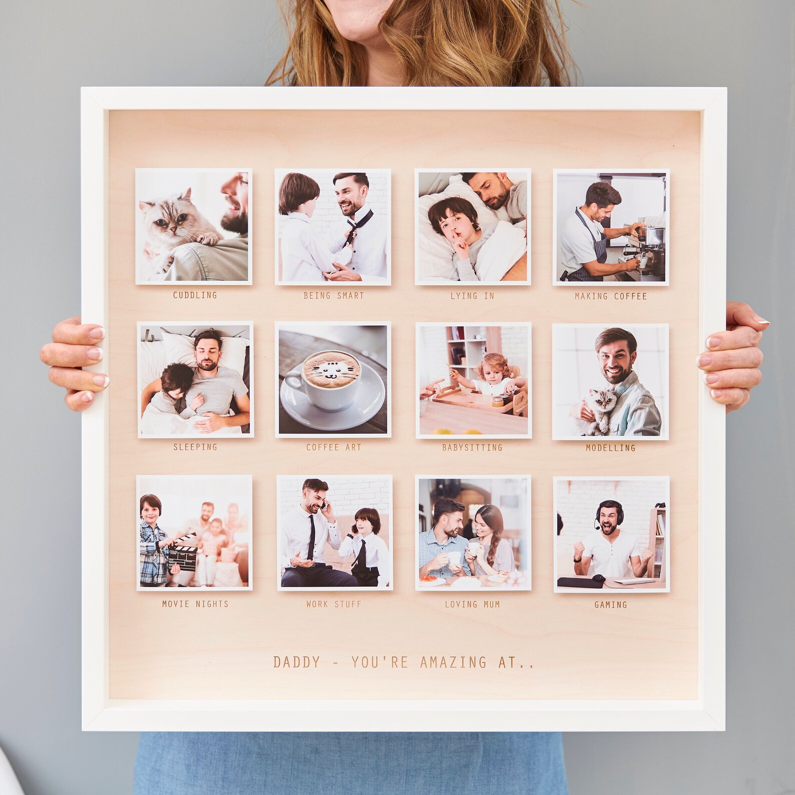 Personalised Amazing Dad Wooden Framed Photo Print | Etsy
