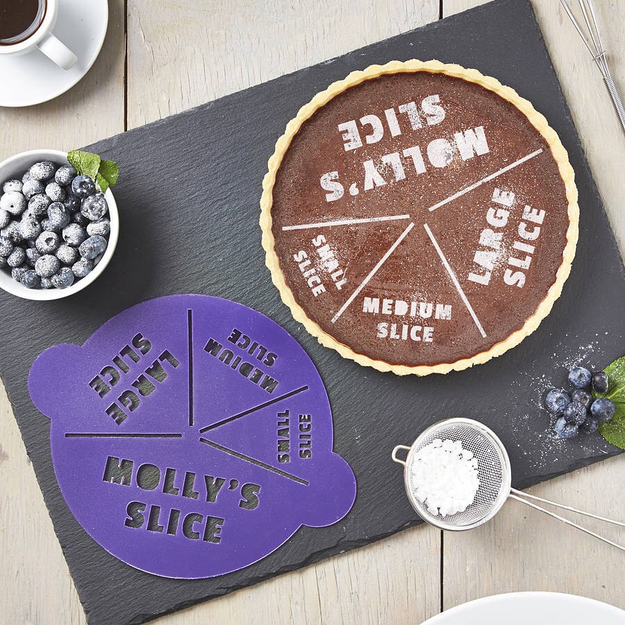 Personalised Slice Size Cake Stencil - Etsy