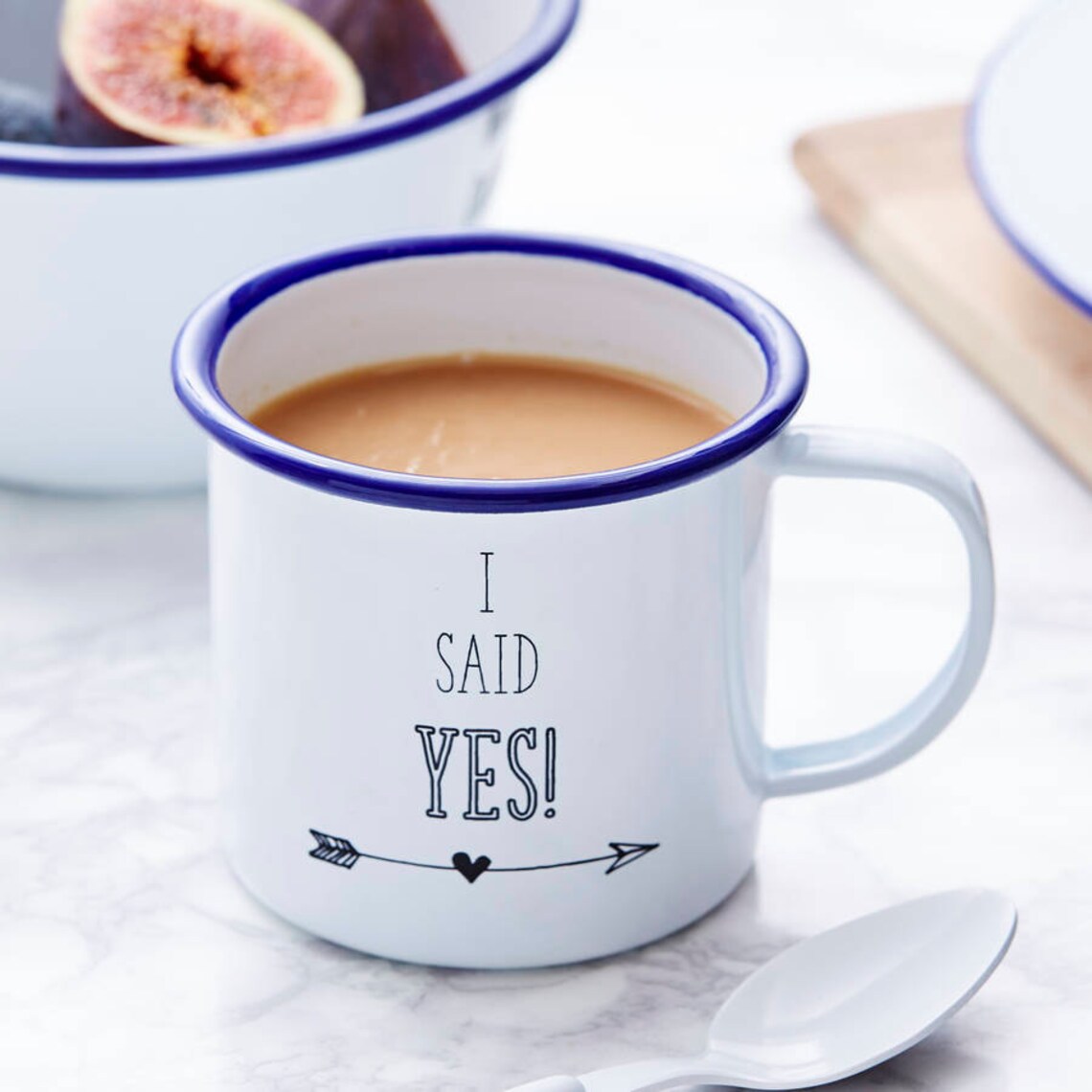 Enamel Personalised Engagement Mug - Etsy