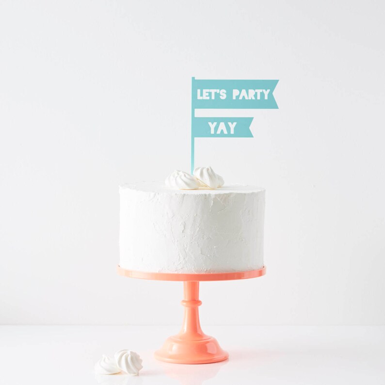 Personalised Party Flag Cake Topper - Etsy