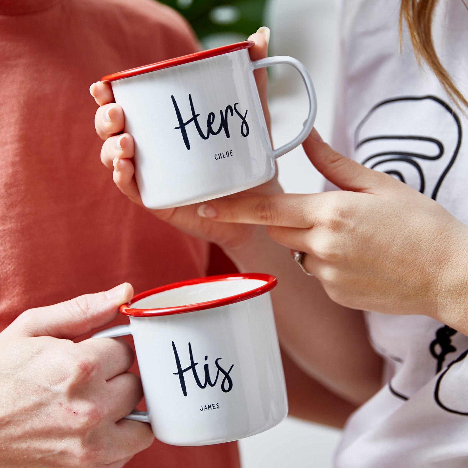 Personalised His and Hers Enamel Mugs - Etsy UK