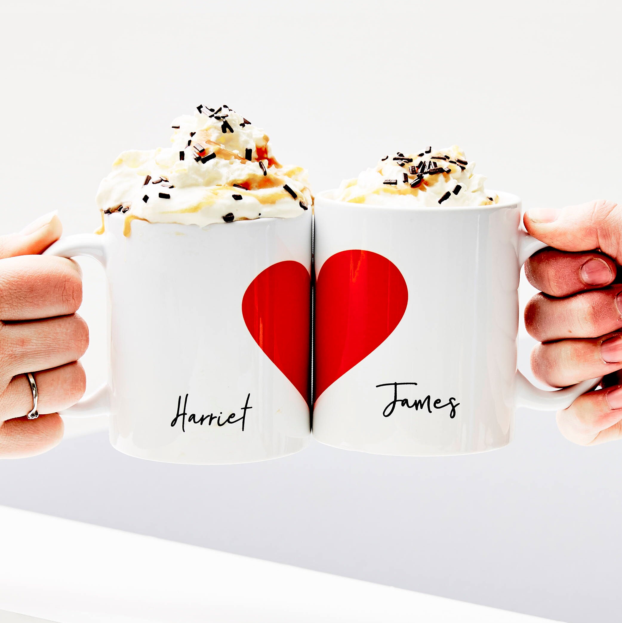 Personalized Love Heart Mug Set | Couples Gift - Etsy