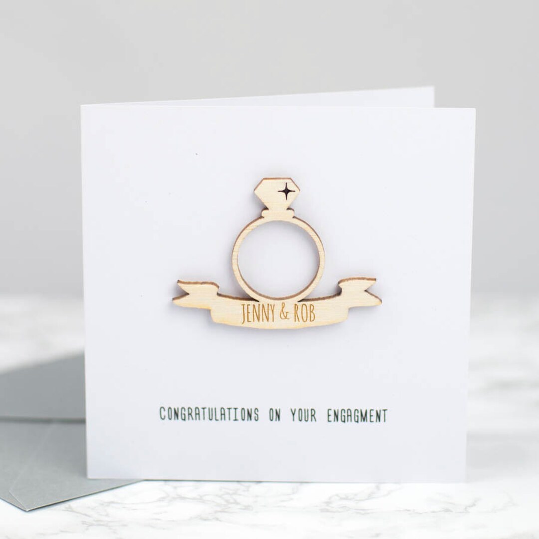 Personalised Engagement Ring Keepsake Card - Etsy