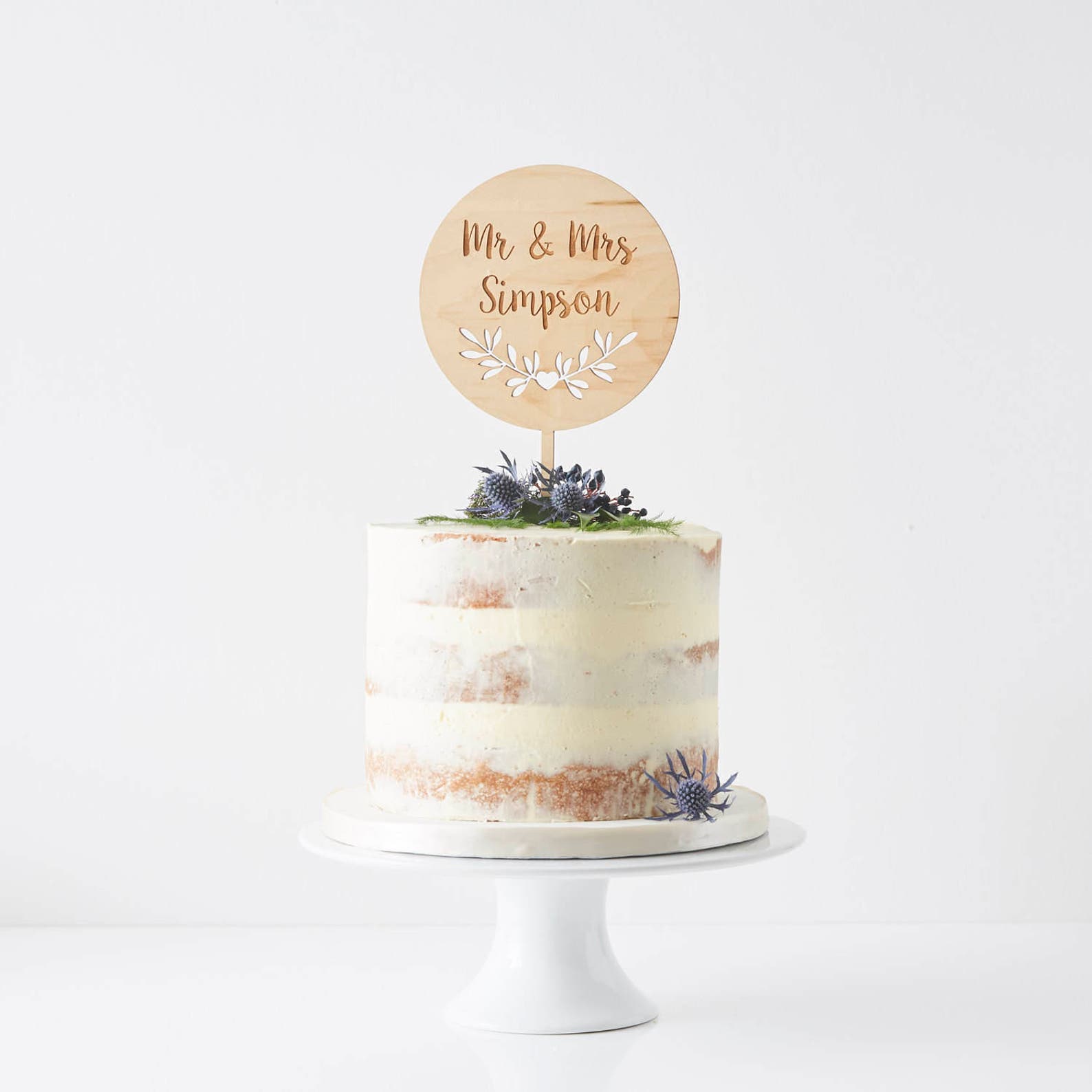 Decorative Circular Personalised Cake Topper - Etsy