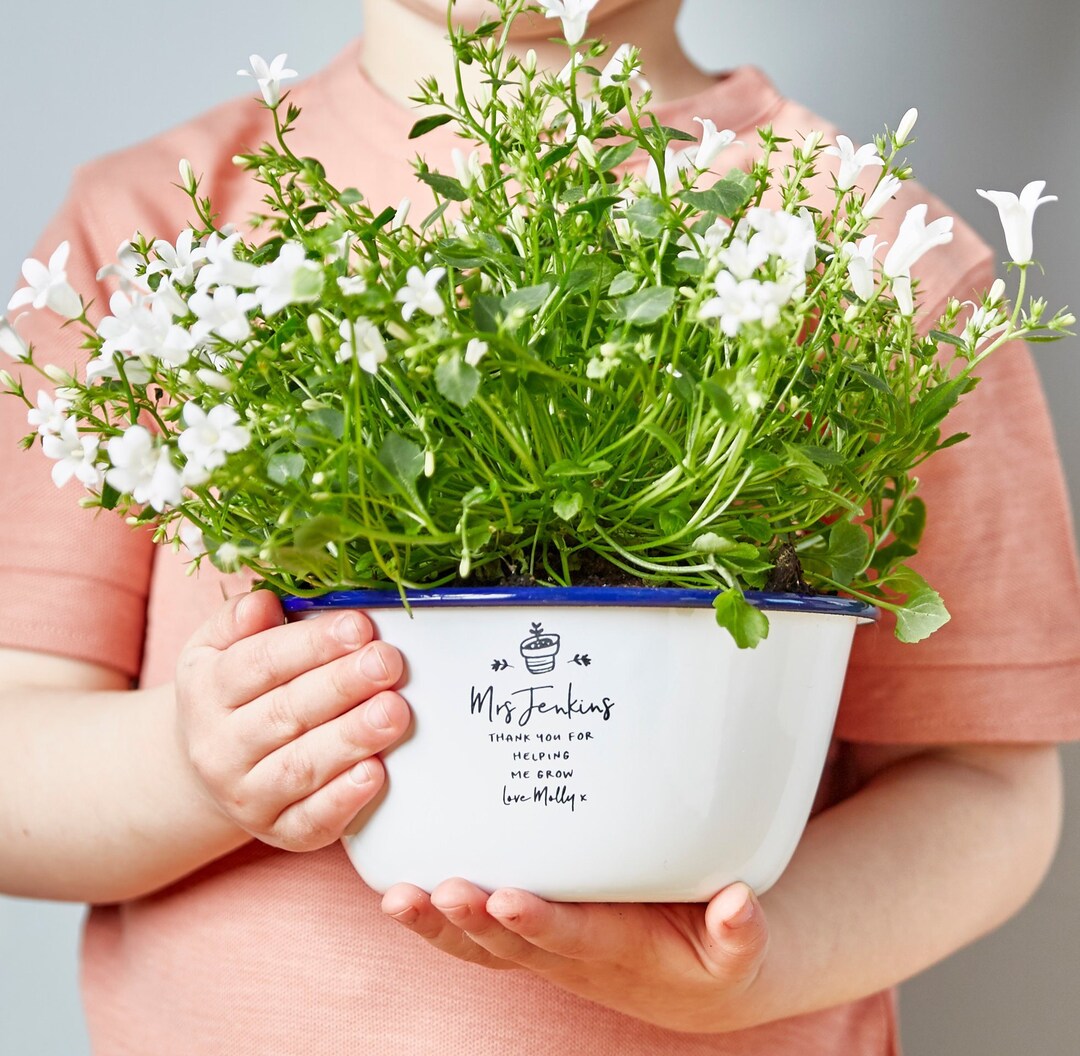 Enamel Planter Personalised Teacher Gift - Etsy
