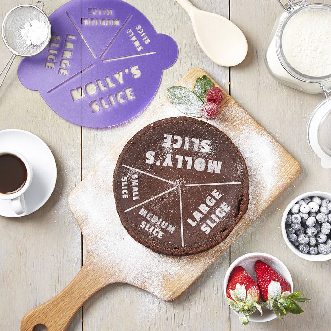 Personalised Slice Size Cake Stencil - Etsy