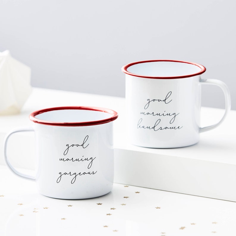 Personalised Message Enamel Mug | Etsy