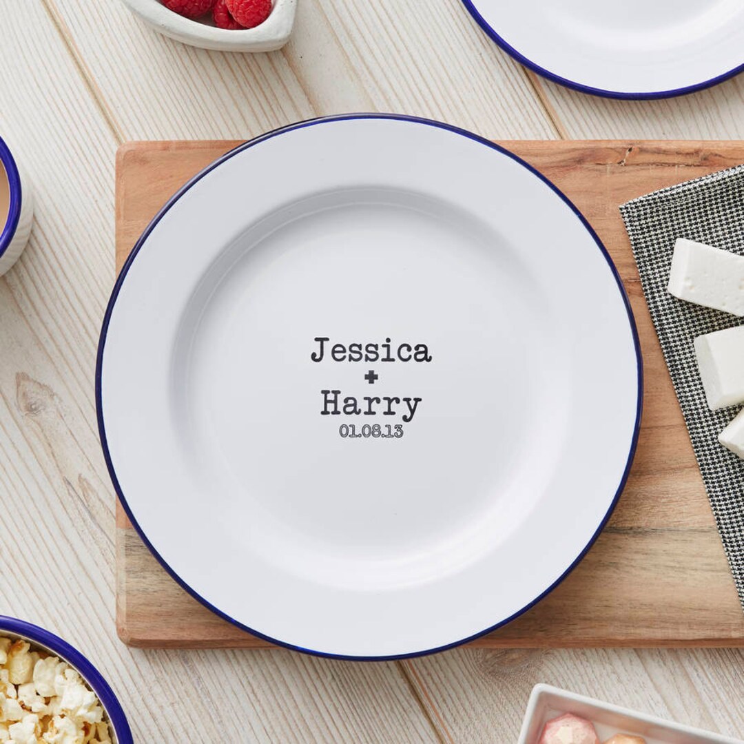 Enamel Personalised Couples Plate - Etsy