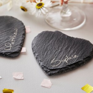 Personalised Couples Heart Slate Coaster Set - Etsy