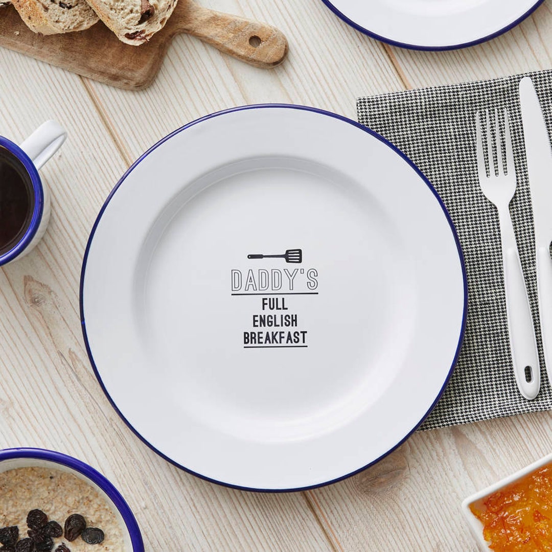 Personalised Enamel Plate for Him - Etsy UK