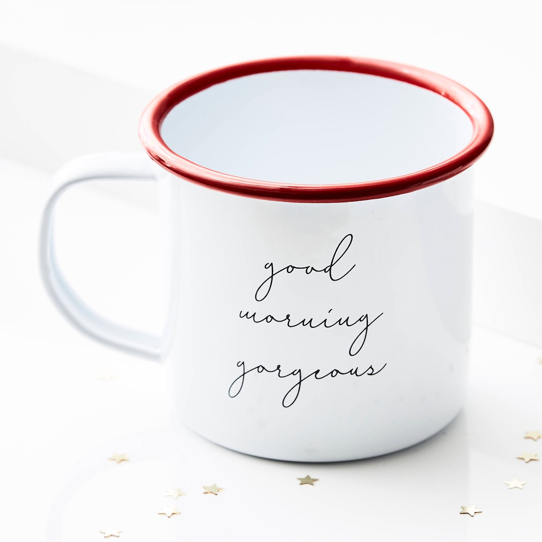 Personalised Message Enamel Mug - Etsy
