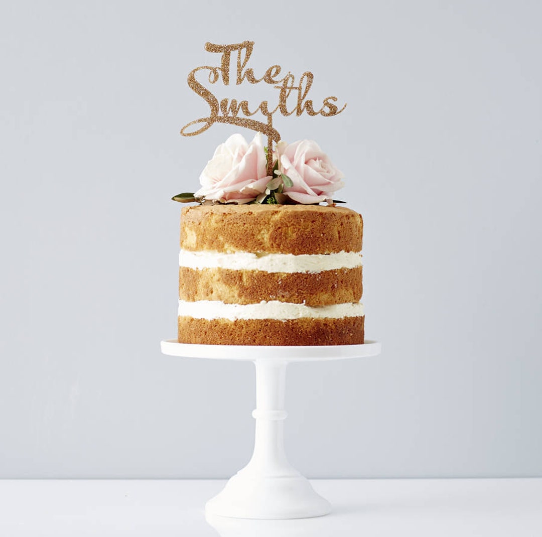 Personalised Calligraphy Surname Wedding Cake Topper - Etsy