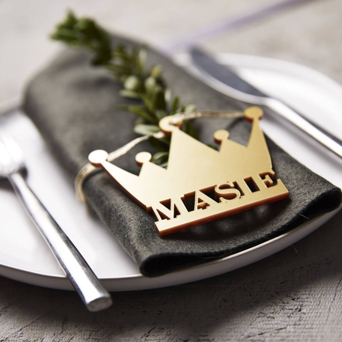 Crown Personalised Place Settings - Etsy