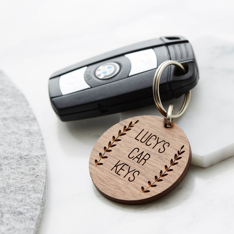 Personalised Wooden Keyring - Etsy UK