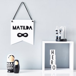 Personalised Superhero Monochrome Flag - Etsy UK