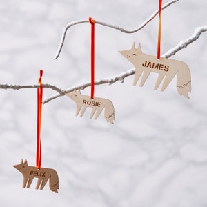 Personalised Fox Christmas Decoration - Etsy