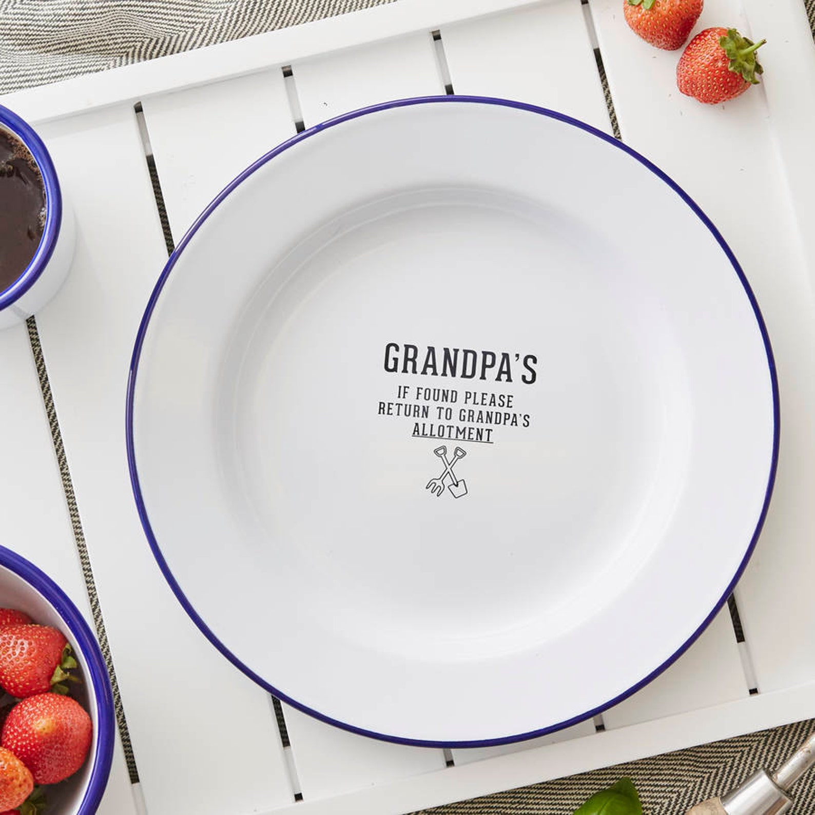 Grandpa's Personalised Enamel Plate - Etsy