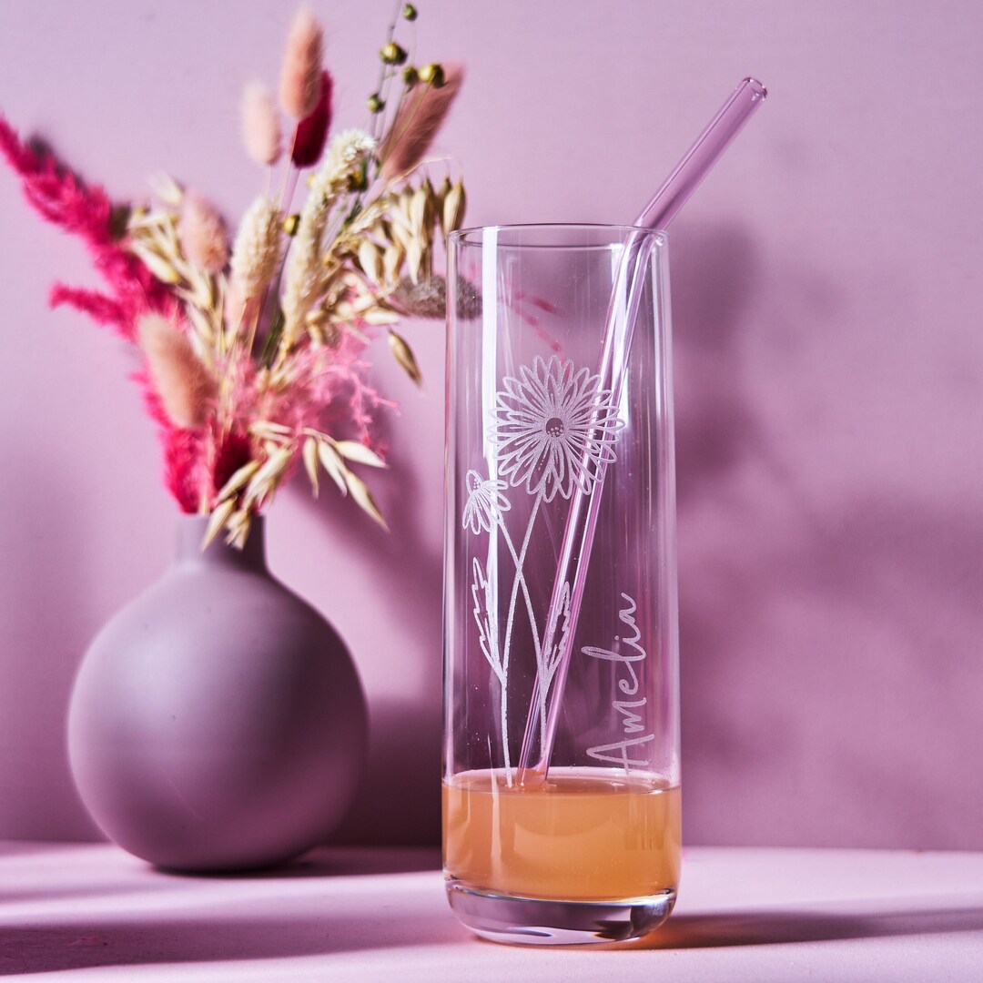 Personalised Birth Flower Cocktail Glass - Etsy