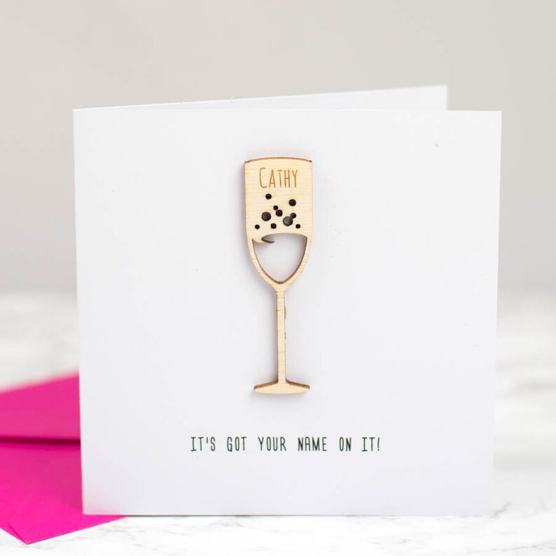 Personalised Prosecco Card - Etsy