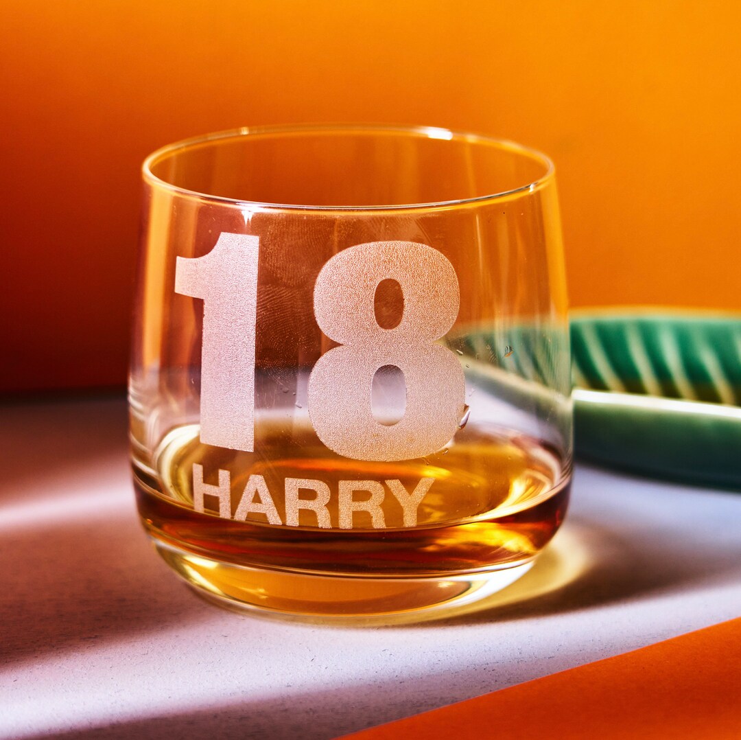 Milestone Birthday Engraved Glass - Etsy