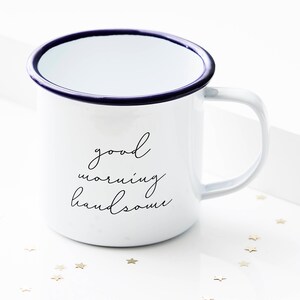 Personalised Message Enamel Mug - Etsy