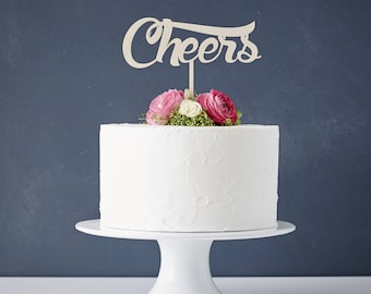 Rustic CHEERS Cake Topper Wooden Cake Topper Party Cake Topper - Etsy