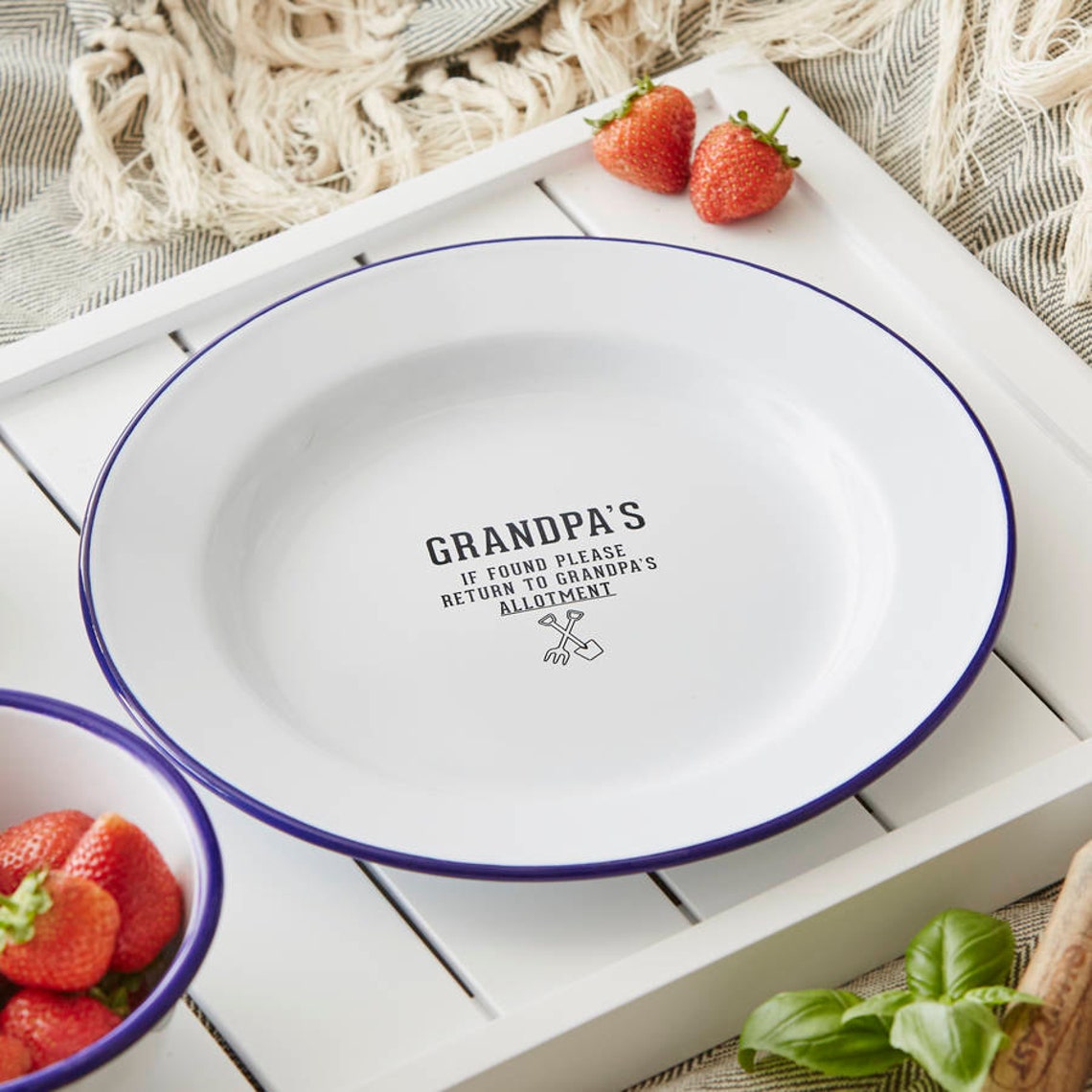 Grandpa's Personalised Enamel Plate - Etsy