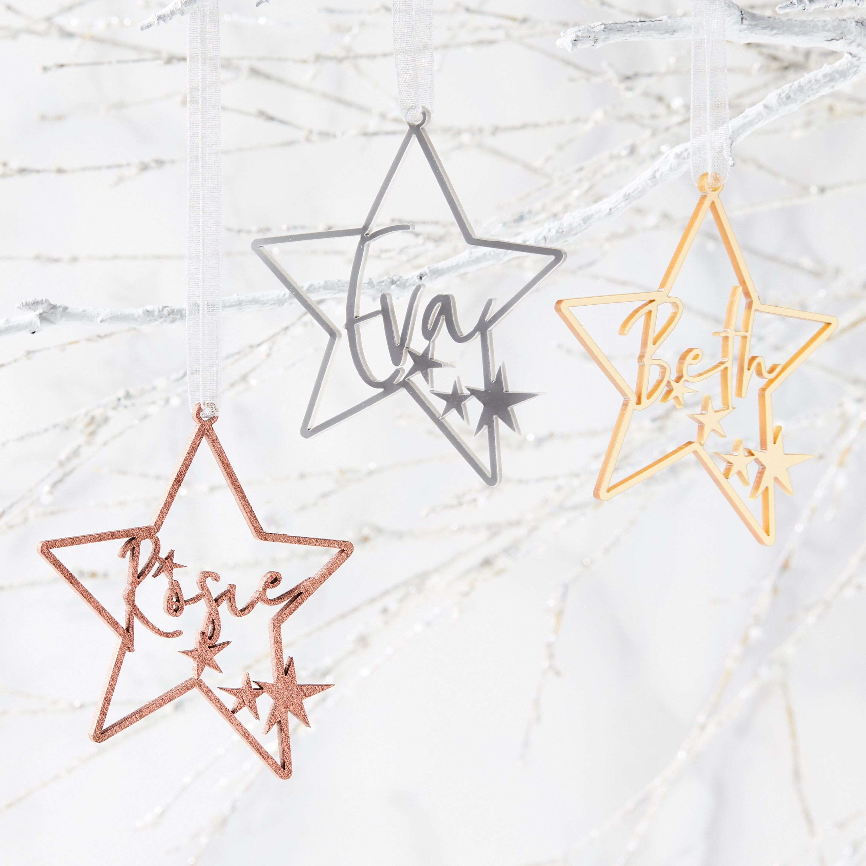 Little Star Personalised Christmas Decoration - Etsy UK