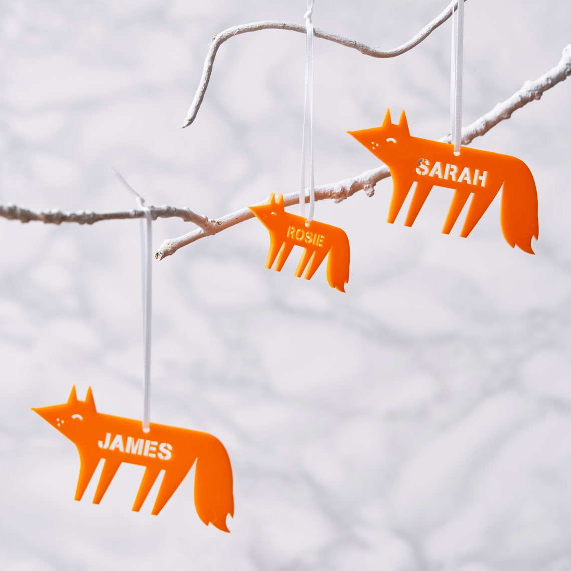 Personalised Fox Christmas Decoration - Etsy