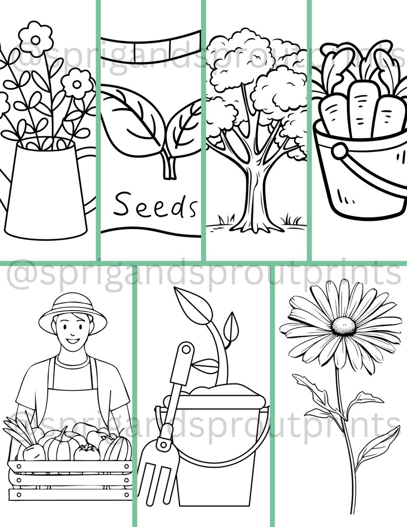 50 Spring Themed Printable Coloring Pages | Instant Download - Etsy
