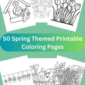 50 Spring Themed Printable Coloring Pages | Instant Download - Etsy