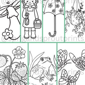 50 Spring Themed Printable Coloring Pages | Instant Download - Etsy