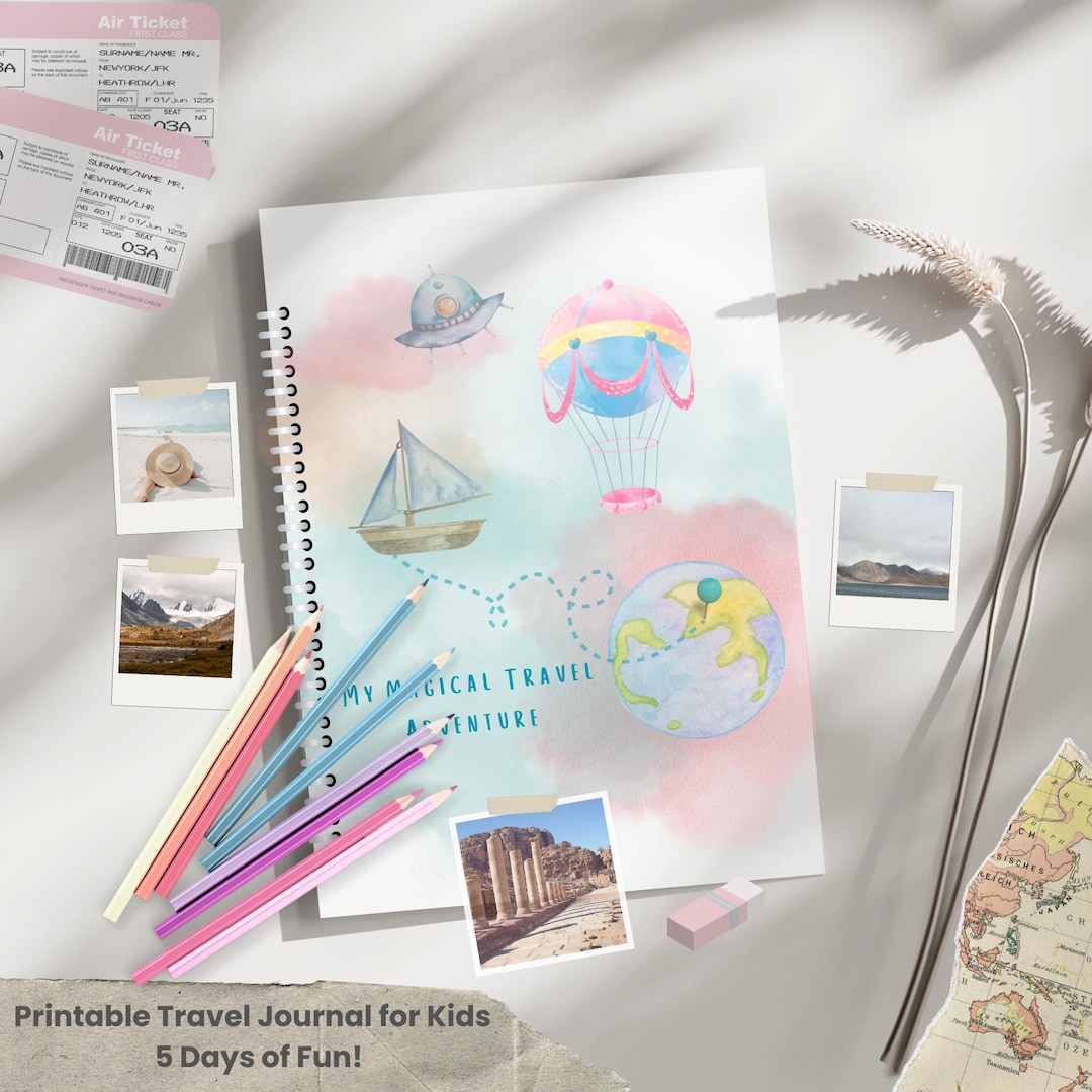 Printable Kids Travel Journal – Fun Vacation Activity Book | 5-day ...