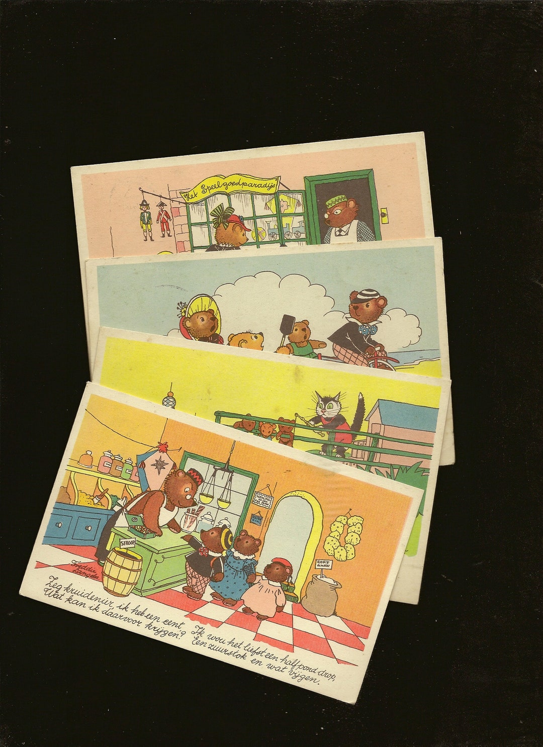 Set of Four Anthropomorphic Bear Postcards Dutch Vintage - Etsy Canada