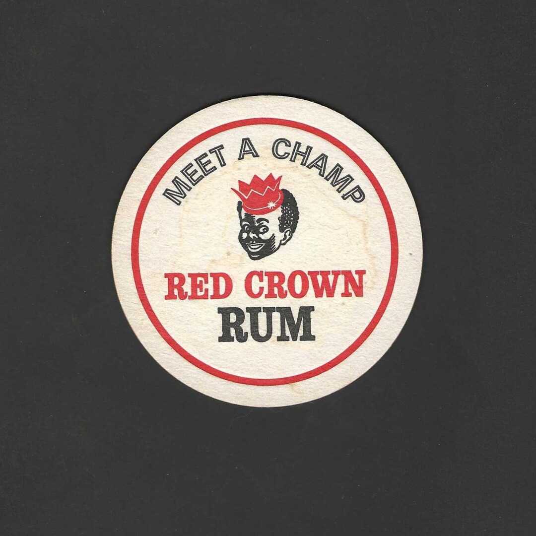 Vintage Red Crown Rum Coaster 1980s Neat Liquor Advertising Collectible ...