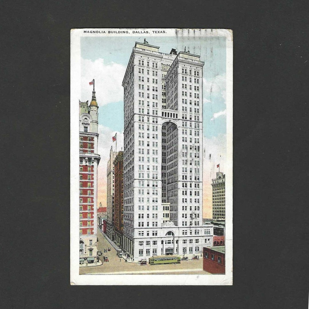 Magnolia Building DALLAS Texas Antique Postcard 1926 Young's Railway ...