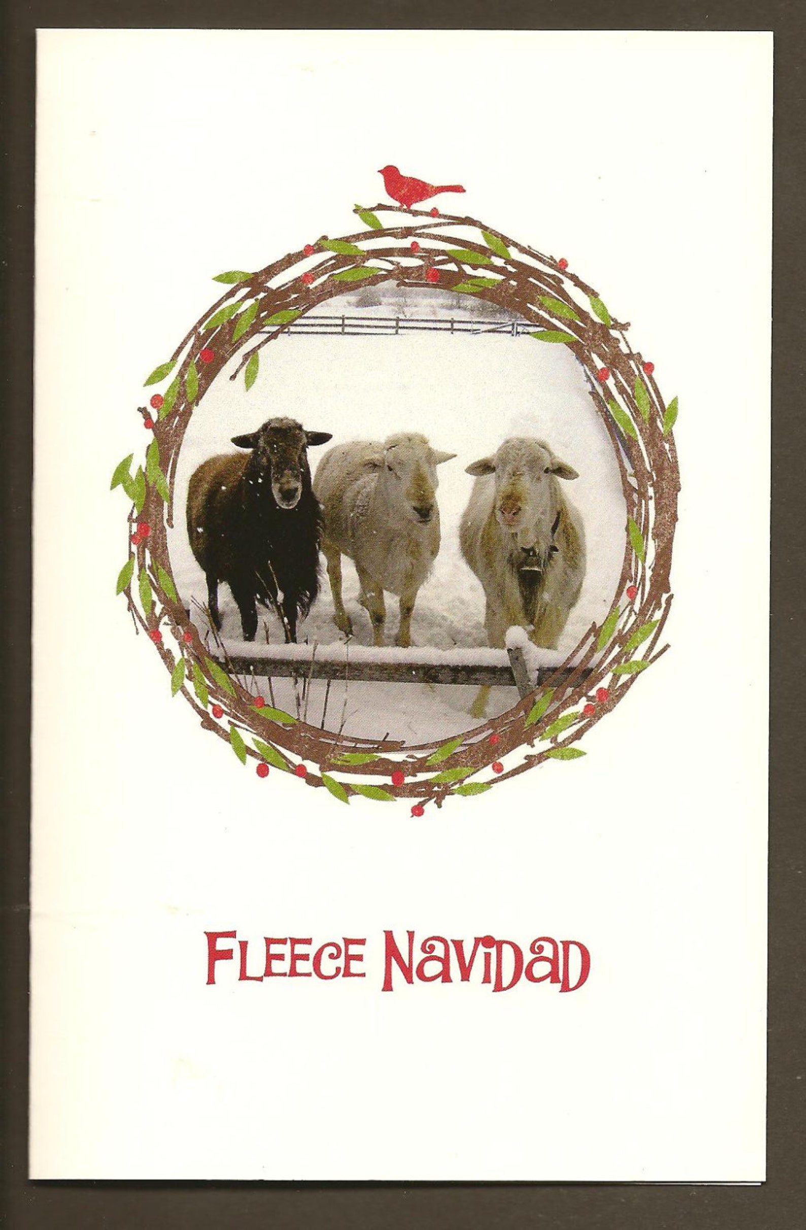 Fleece Navidad Sheep in Festive Christmas Wreath Photo | Etsy